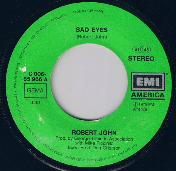 Robert John – Sad Eyes (7″, Single) – akerrecords.nl