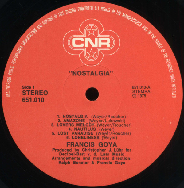 Francis Goya – Nostalgia (LP, Album) – akerrecords.nl