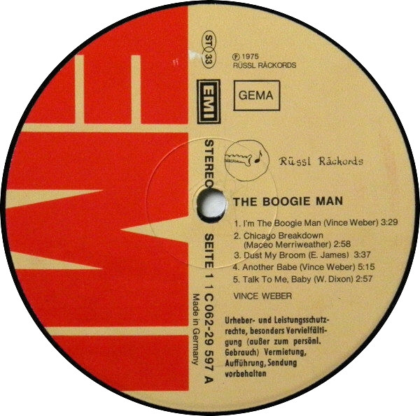 Vince Weber – The Boogie Man (Piano Blues & Boogie Woogie) (LP, Album ...