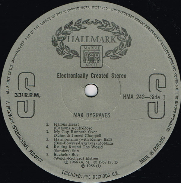 Max Bygraves – Max Bygraves (LP, Comp, RM) – akerrecords.nl