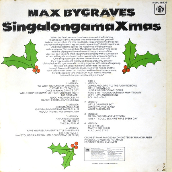 Max Bygraves – SingalongamaXmas (LP, Album) – akerrecords.nl