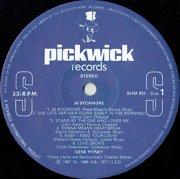 Gene Pitney – 24 Sycamore (LP, Album, Comp) – akerrecords.nl