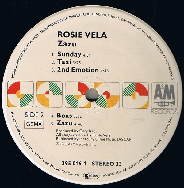 Rosie Vela – Zazu (LP, Album) – akerrecords.nl