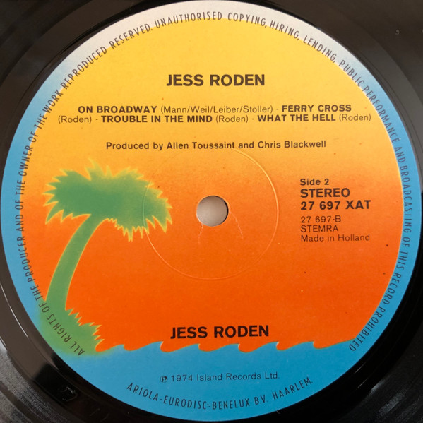 Jess Roden – Jess Roden (LP) – akerrecords.nl