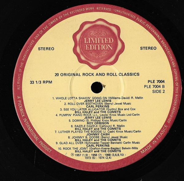 Various – 20 Original Rock & Roll Classics (LP, Comp) – akerrecords.nl