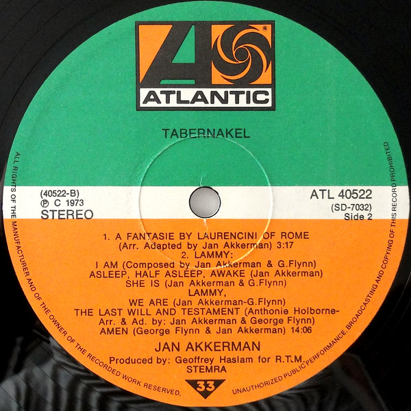 Jan Akkerman – Tabernakel (LP, Album, Gat) – akerrecords.nl