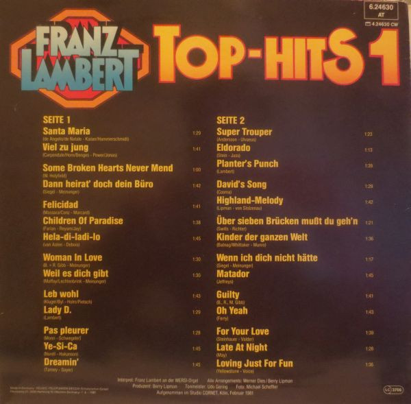 Franz Lambert – Top-Hits 1 (LP, Album) – akerrecords.nl