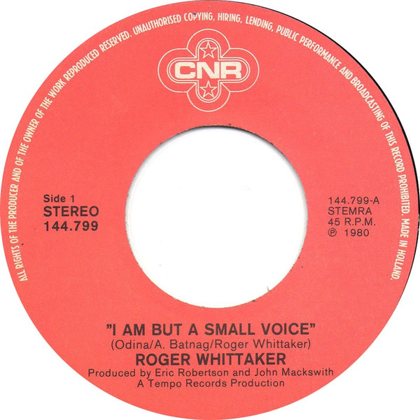 Roger Whittaker – I Am But A Small Voice (7″, Single) – akerrecords.nl