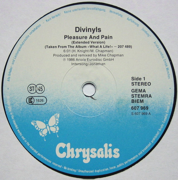 Divinyls – Pleasure And Pain (12″, Maxi) – akerrecords.nl