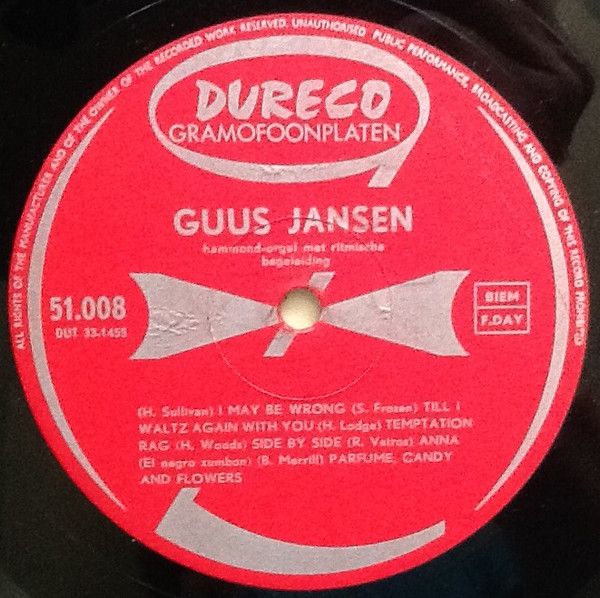 Guus Jansen – Hammondorgel Met Ritmische Begeleiding (LP, Album ...