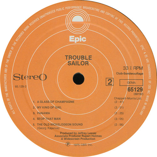 Sailor – Trouble (LP, Album, Club) – akerrecords.nl