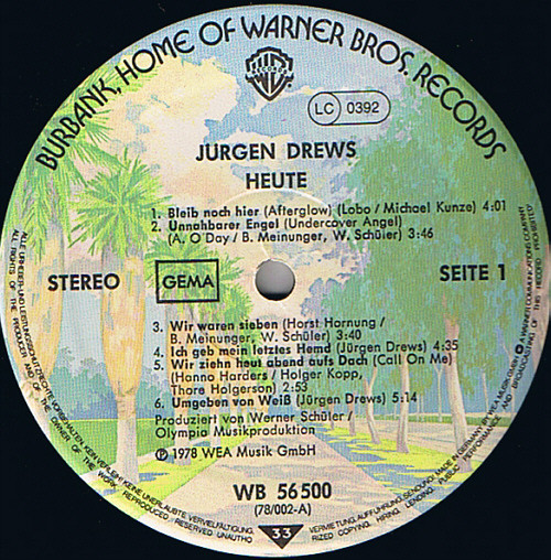 Jürgen Drews – Heute (LP, Album) – akerrecords.nl