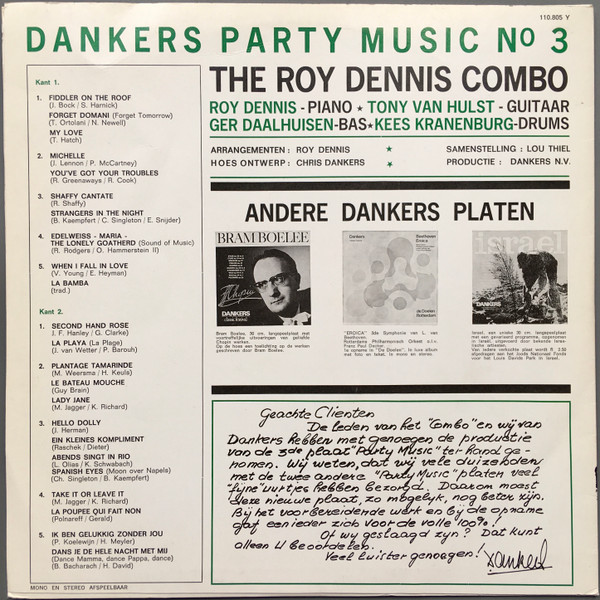 Roy Dennis Combo – Dankers Party Music 3 (LP) – akerrecords.nl