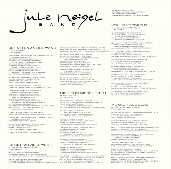 Jule Neigel Band – Schatten An Der Wand (LP, Album) – akerrecords.nl