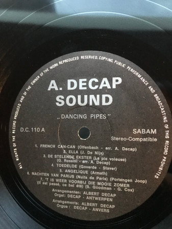Decap Organ Antwerp – A. Decap – Sound Dancing Pipes Volume 10 (LP ...