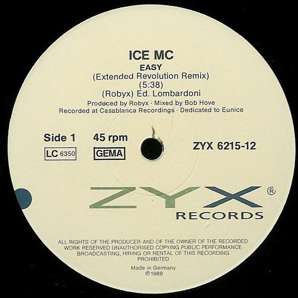 ICE MC – Easy (12″, RP) – akerrecords.nl