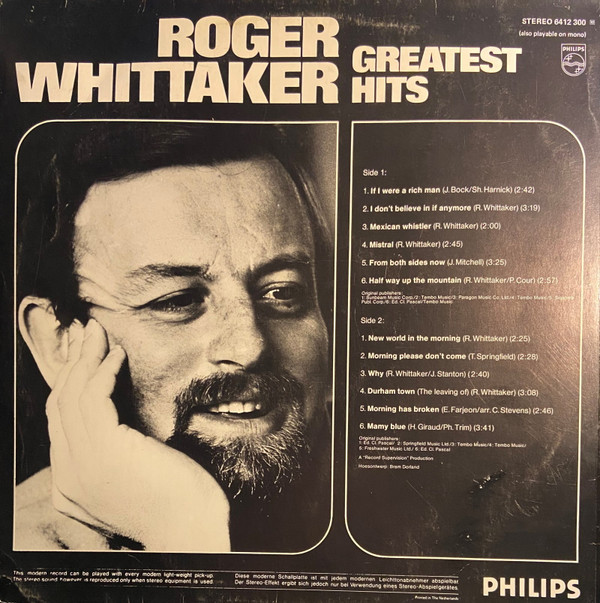 Roger Whittaker – Greatest Hits (LP, Comp) – akerrecords.nl