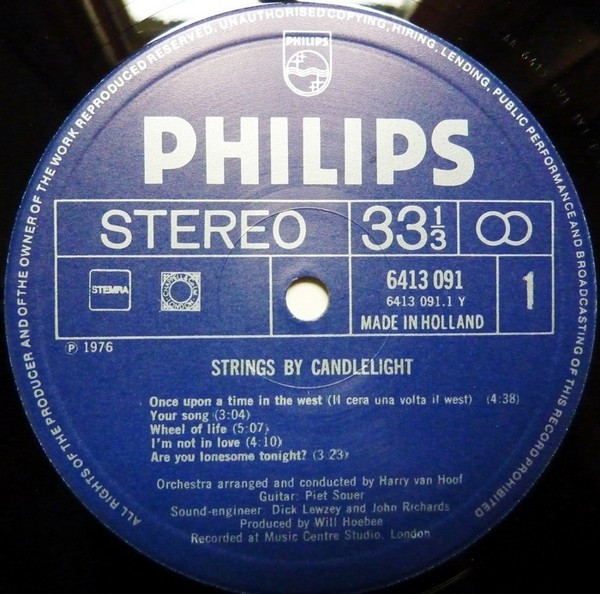 Harry van Hoof / Piet Souer – Strings By Candlelight (LP, Album ...
