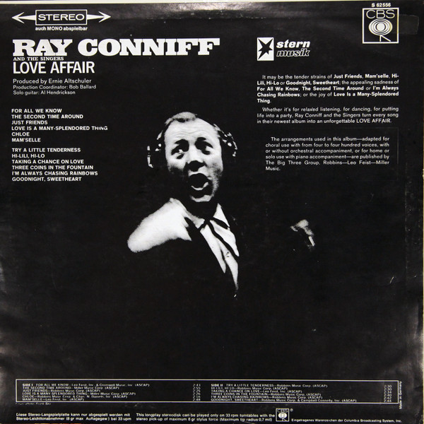 Ray Conniff And The Singers – Love Affair (LP, Album) – akerrecords.nl