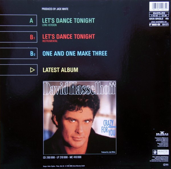 David Hasselhoff – Let’s Dance Tonight (12″, Maxi) – akerrecords.nl