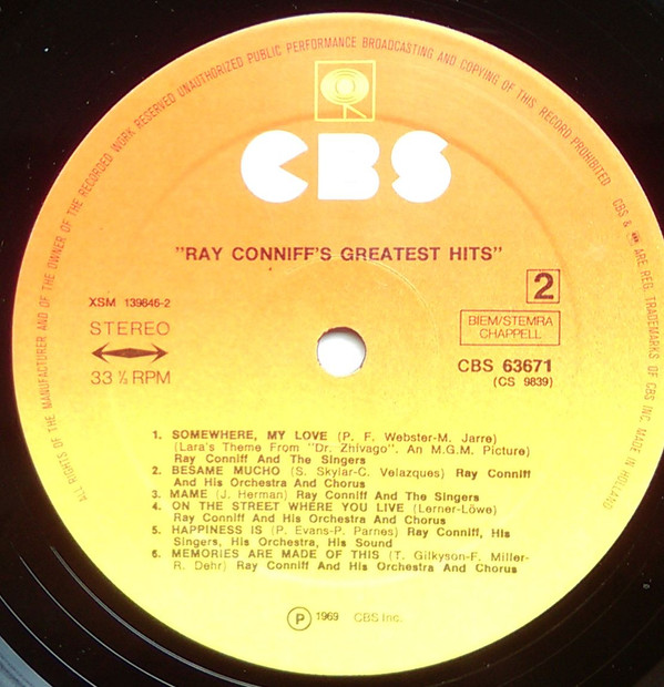 Ray Conniff – Ray Conniff’s Greatest Hits (LP, Comp) – akerrecords.nl