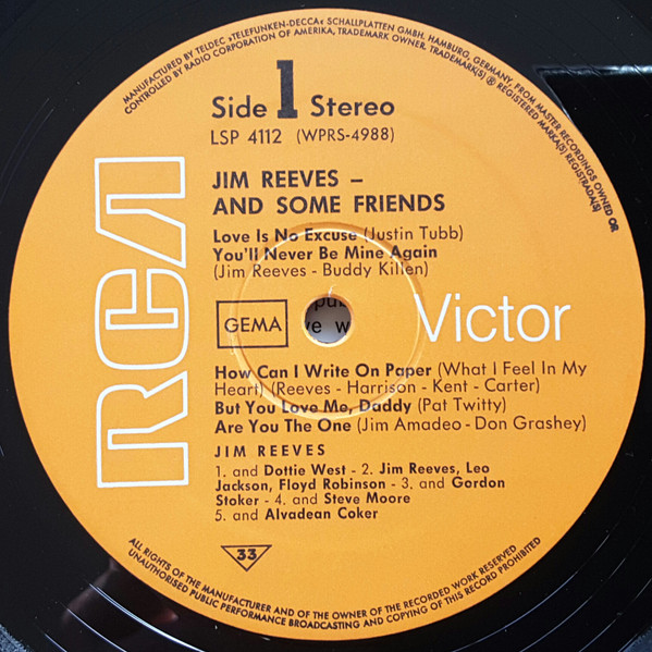 Jim Reeves – And Some Friends (LP) – akerrecords.nl