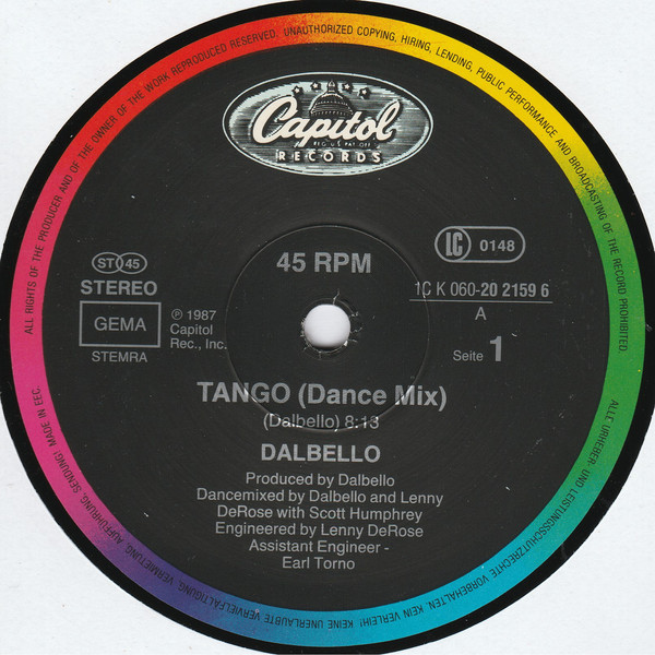 Lisa Dal Bello – Tango (12″, Maxi) – akerrecords.nl