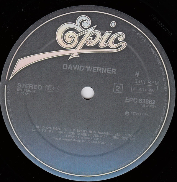 David Werner – David Werner (LP, Album) – akerrecords.nl