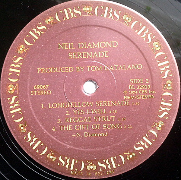 Neil Diamond – Serenade (LP, Album, Mas) – akerrecords.nl
