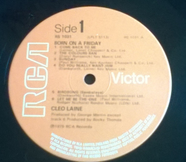 Cleo Laine – Born On A Friday (LP, Album, Gat) – akerrecords.nl