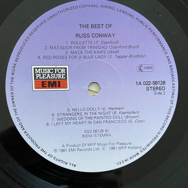 Russ Conway – The Best Of Russ Conway (LP, Comp, Blu) – akerrecords.nl