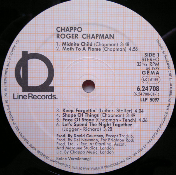 Roger Chapman – Chappo (LP, Album, RE) – akerrecords.nl