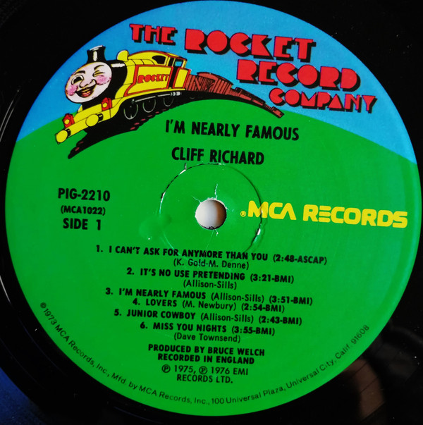 Cliff Richard – I’m Nearly Famous (LP, Album, Pin) – akerrecords.nl