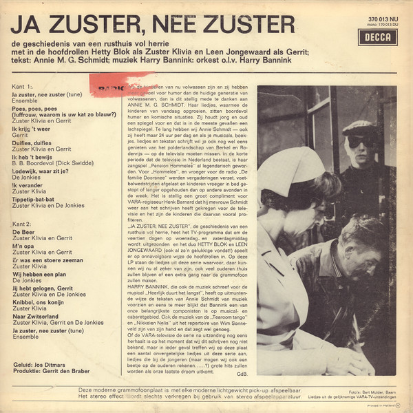Cast of “Ja Zuster, Nee Zuster” – Ja Zuster, Nee Zuster – De ...