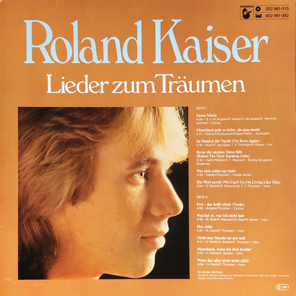 Roland Kaiser – Santa Maria (LP, Album) – akerrecords.nl