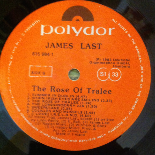 James Last – The Rose Of Tralee (LP, Album, ) – akerrecords.nl
