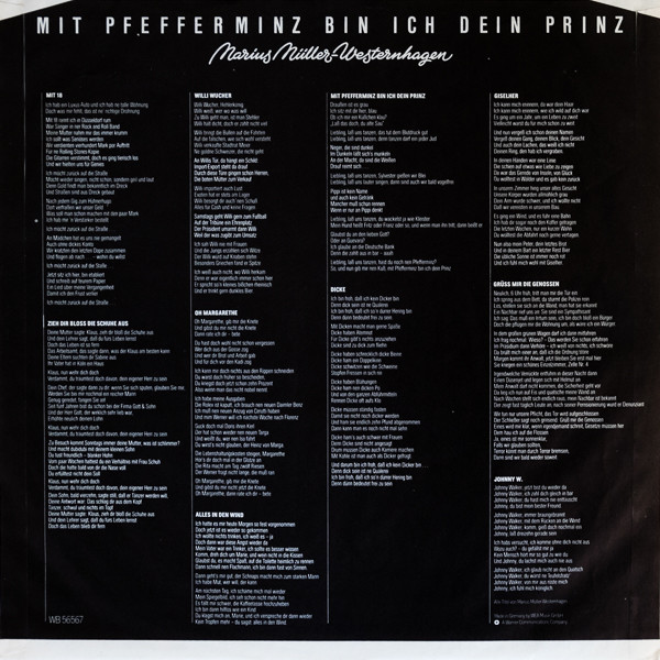 Marius Müller-Westernhagen – Mit Pfefferminz Bin Ich Dein Prinz (LP ...