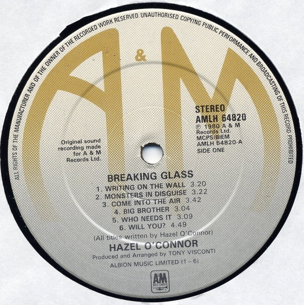 Hazel O’Connor – Breaking Glass (LP, Album, PRS) – akerrecords.nl