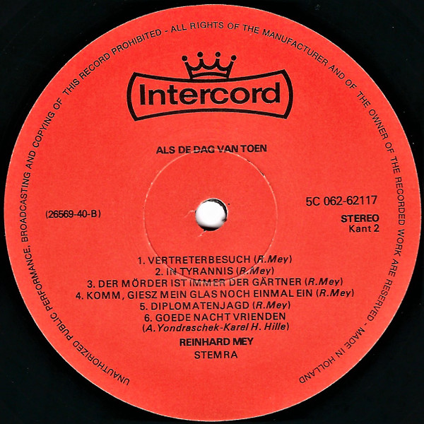Reinhard Mey – Als De Dag Van Toen (LP, Album) – akerrecords.nl