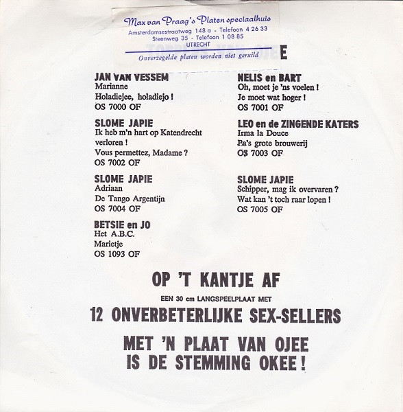 Slome Japie – Adriaan / De Tango Argentijn (7″, Single) – akerrecords.nl