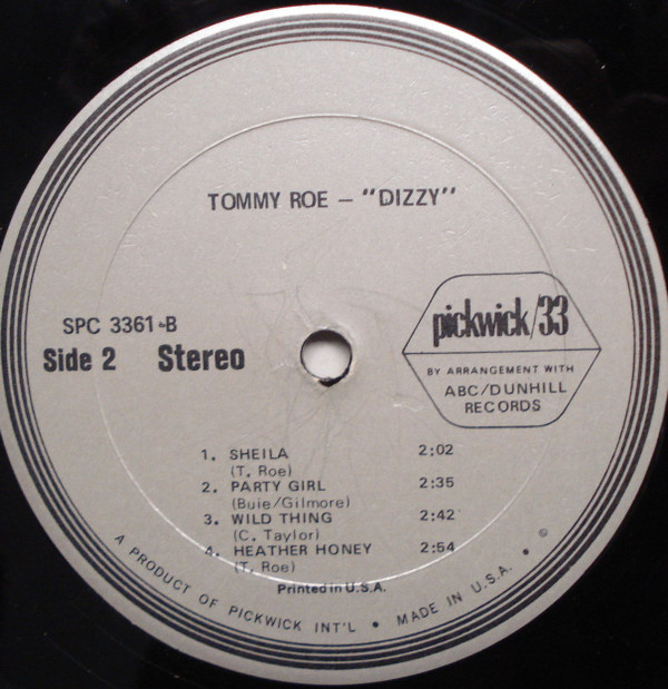 Tommy Roe – Dizzy (LP, Comp) – akerrecords.nl
