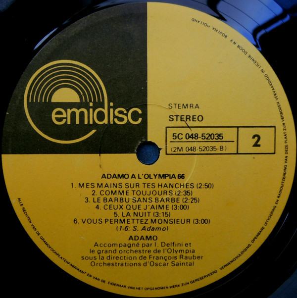 Adamo – Adamo A L’Olympia 66 (LP, Album) – akerrecords.nl