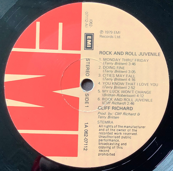 Cliff Richard – Rock ‘N’ Roll Juvenile (LP, Album) – akerrecords.nl