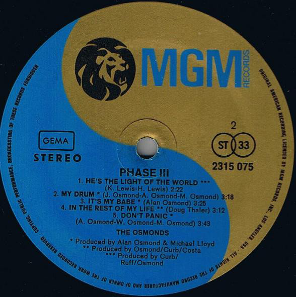 The Osmonds – Phase-III (LP, Album) – akerrecords.nl