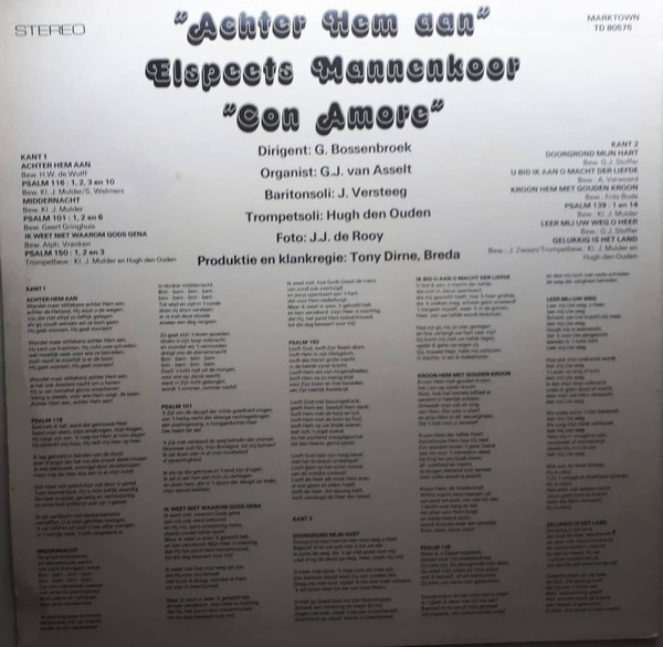 Elspeets Mannenkoor “Con Amore” – Achter Hem Aan (LP) – akerrecords.nl