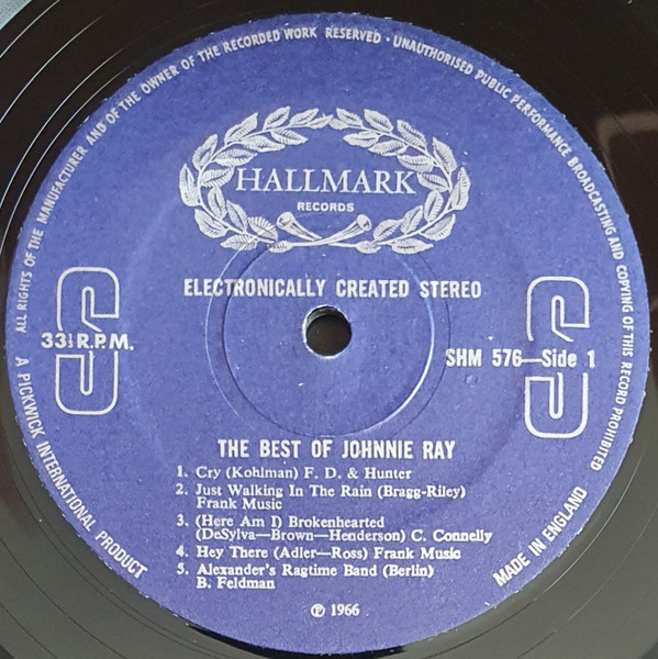 Johnnie Ray – The Best Of Johnnie Ray (LP, Comp) – akerrecords.nl