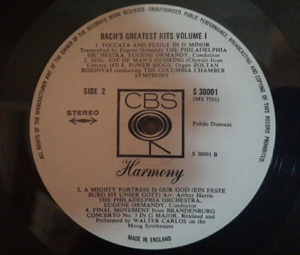 Johann Sebastian Bach, E. Power Biggs, Pablo Casals, Walter Carlos, Eugene Ormandy – Bach’s ...