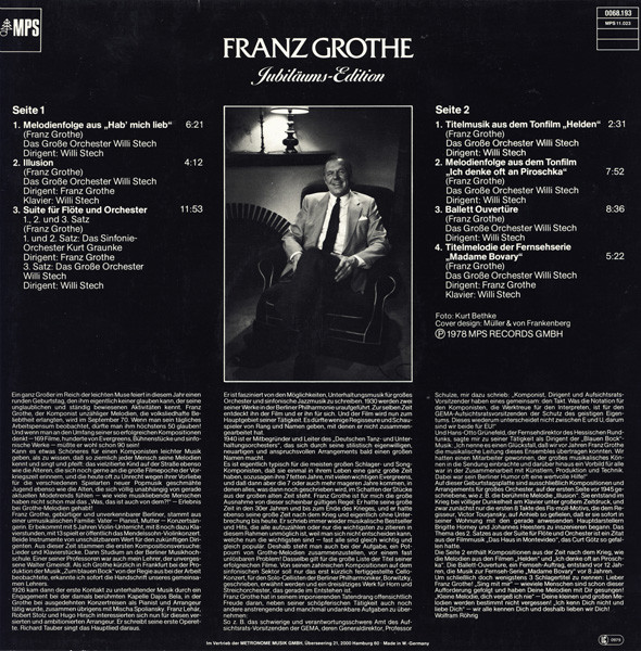 Franz Grothe – Jubiläums-Edition (LP, Album) – akerrecords.nl