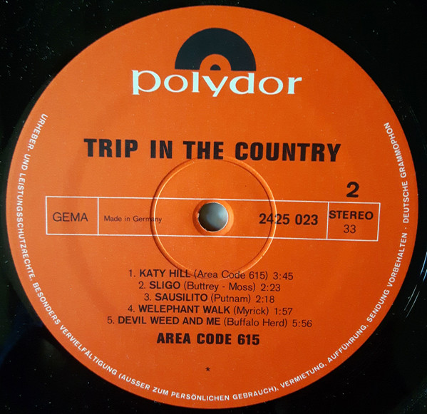 Area Code 615 – Trip In The Country (LP, Album) – akerrecords.nl