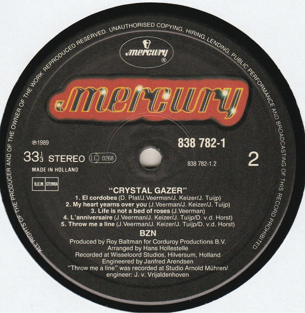 BZN – Crystal Gazer (LP, Album) – akerrecords.nl